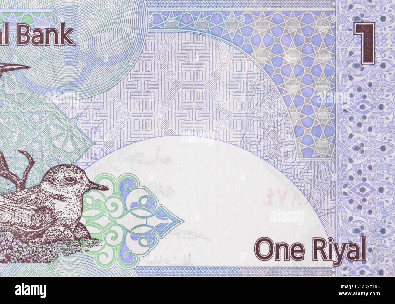 Qatari one riyal banknote closeup macro, Qatar money close up Stock ...