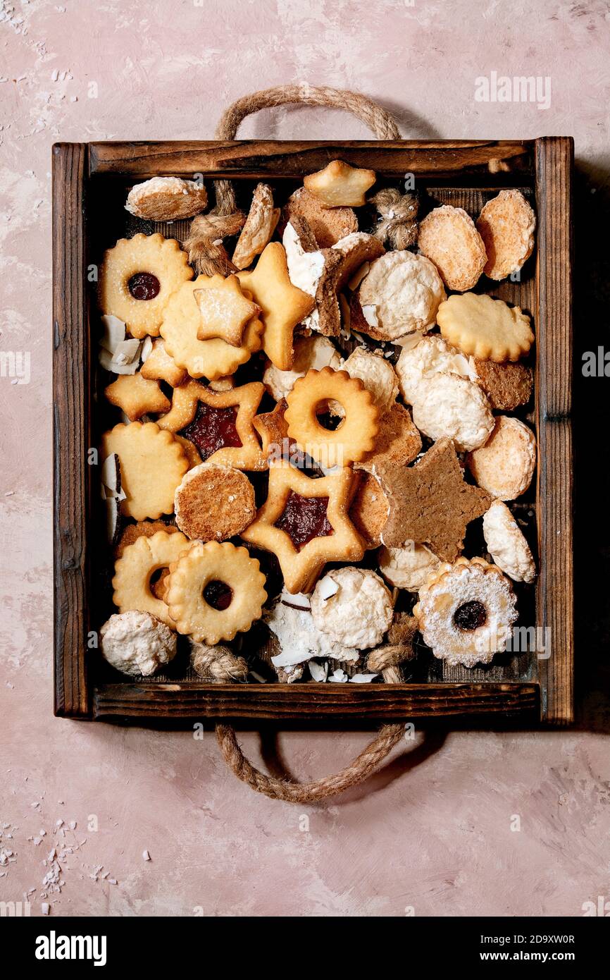 Homemade shortbread biscuits cookies collection. Top view Stock Photo ...