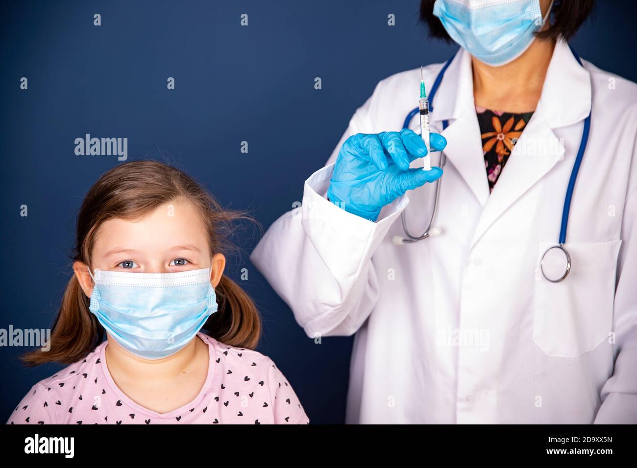 Children vaccinating immunization concept. Doctor injecting vaccination ...