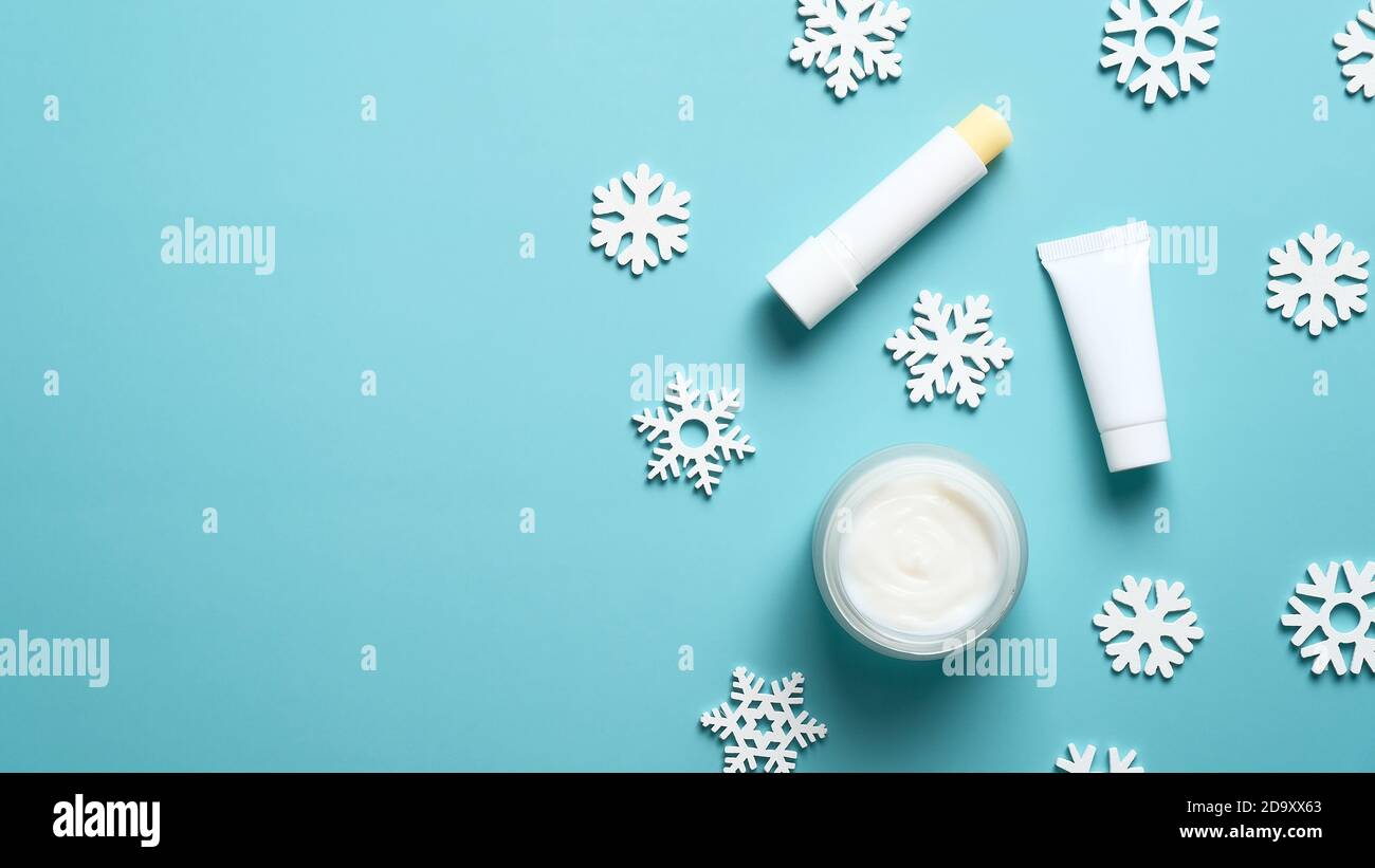 Set cosmetic products snowflakes hi-res stock photography and images ...