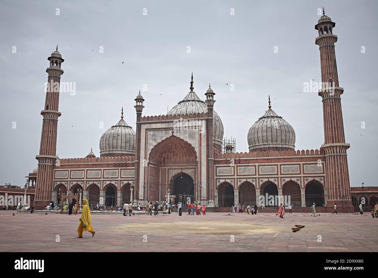 Old Delhi, India, July 2009. Front view of Jama Masjid mosque Stock ...