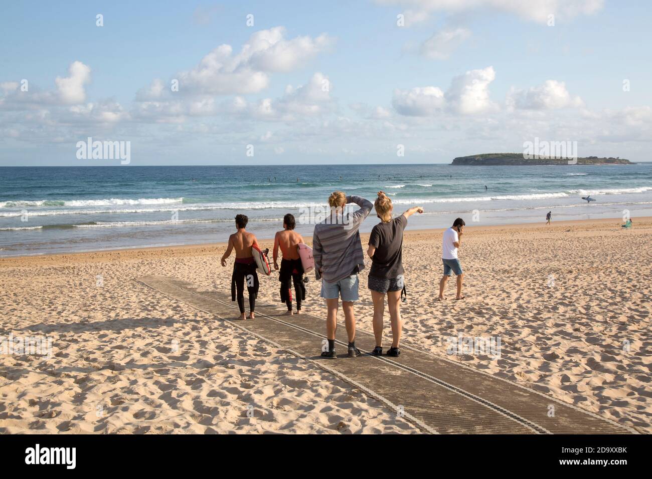 Tourist and Surfers on Somo Beach; Santander; Cantabria; Spain Stock ...