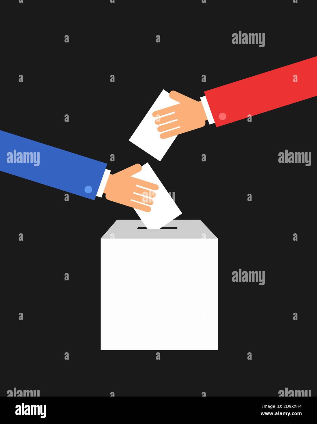 Man is inserting ballot paper into ballot box - election, poll and ...