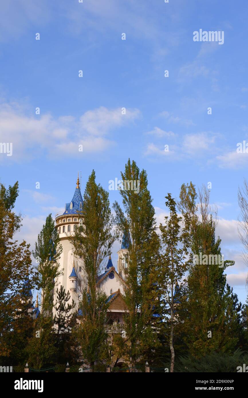 Fairytale Castle zoomed from distance Stock Photo - Alamy