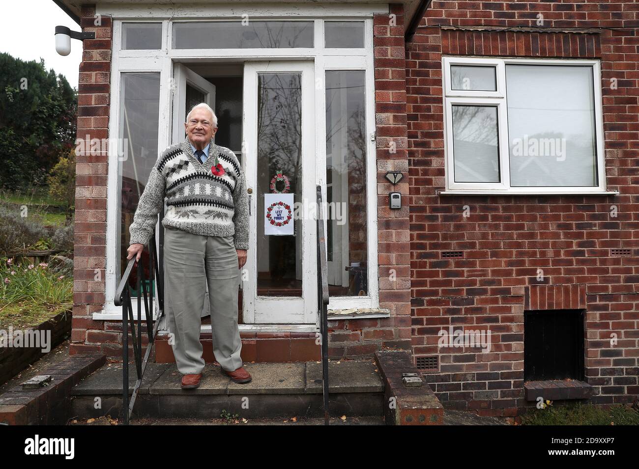 World War Two veteran John Maffey 93, stands on his doorstep in ...