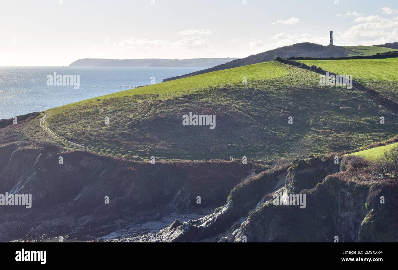 Gribben Head, Fowey 041120 Stock Photo - Alamy