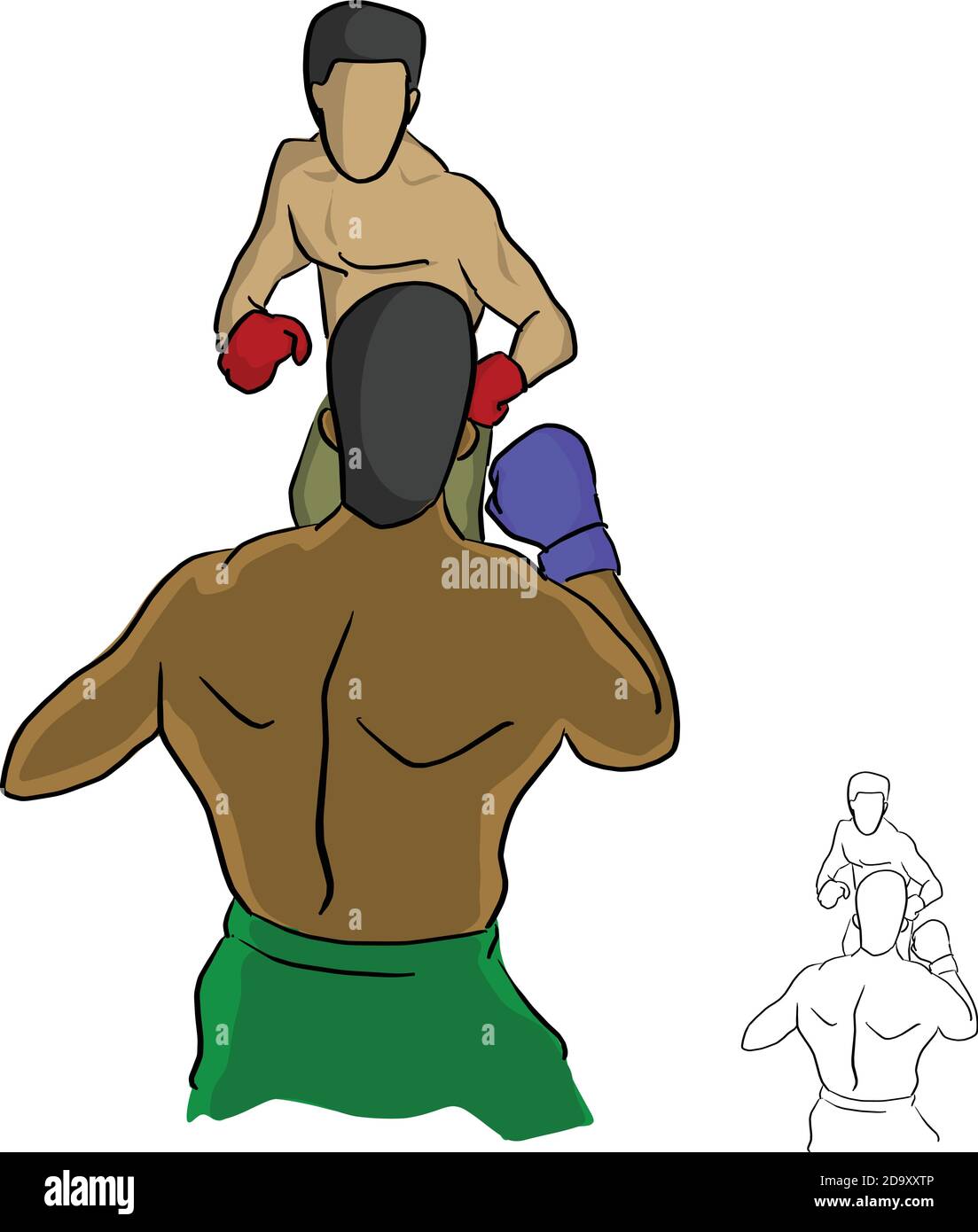 Sparring in the ring Stock Vector Images - Alamy