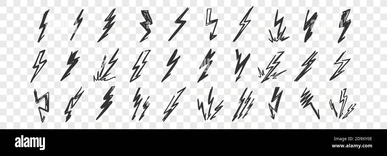 Vintage doodle set bolt Stock Vector Images - Alamy