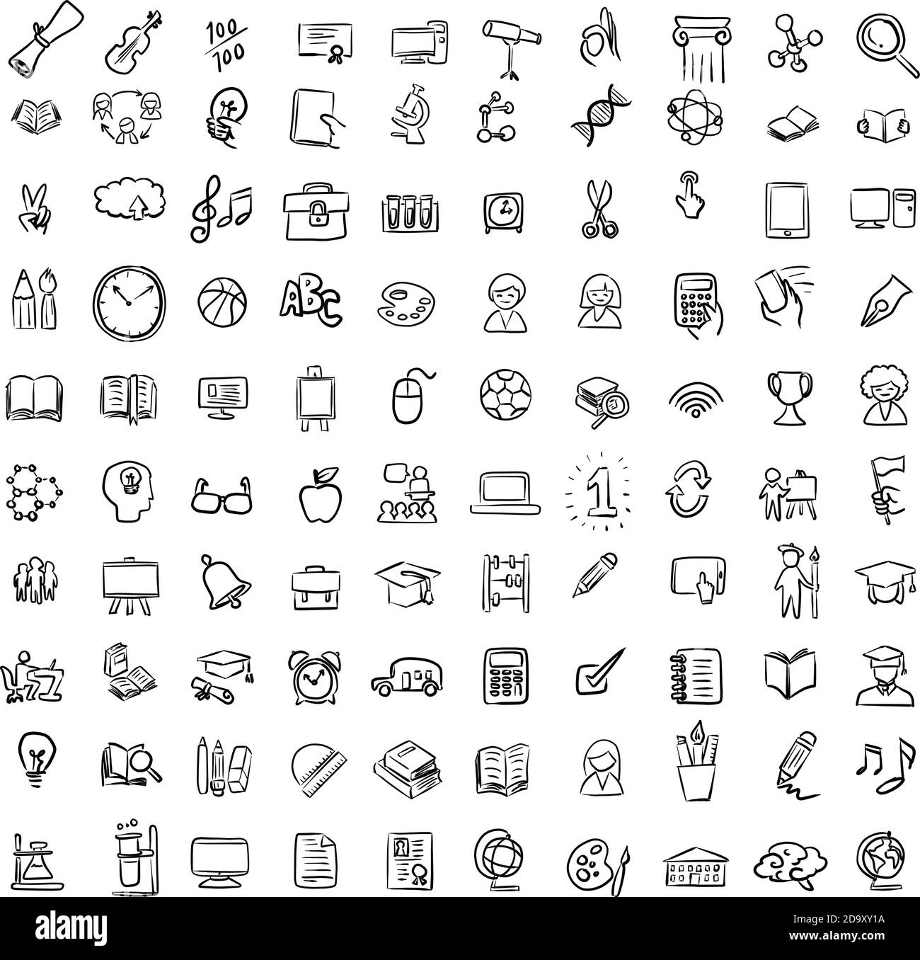education icon set vector illustration sketch doodle hand drawn with ...