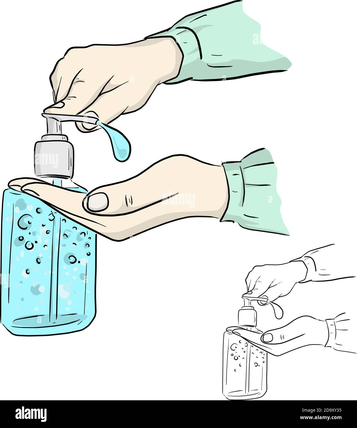 Hand sanitizer alcohol gel rub clean hands hygiene prevention of Covid ...