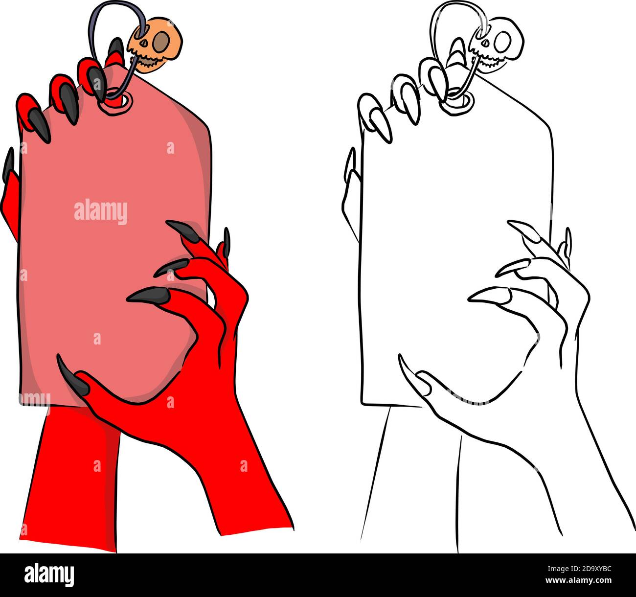 Scary red devil hands black Cut Out Stock Images & Pictures - Alamy