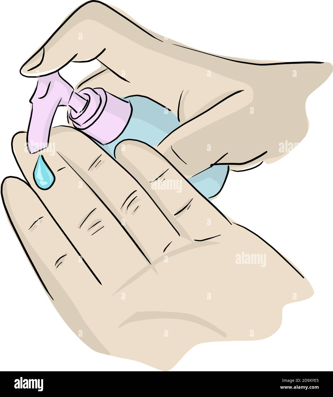 close-up hands using alcohol sanitizer gel pump dispenser to protect ...