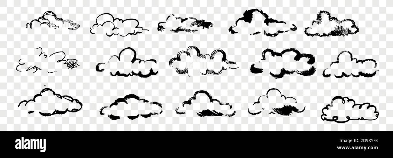 Hand drawn clouds set collection Stock Vector Image & Art - Alamy