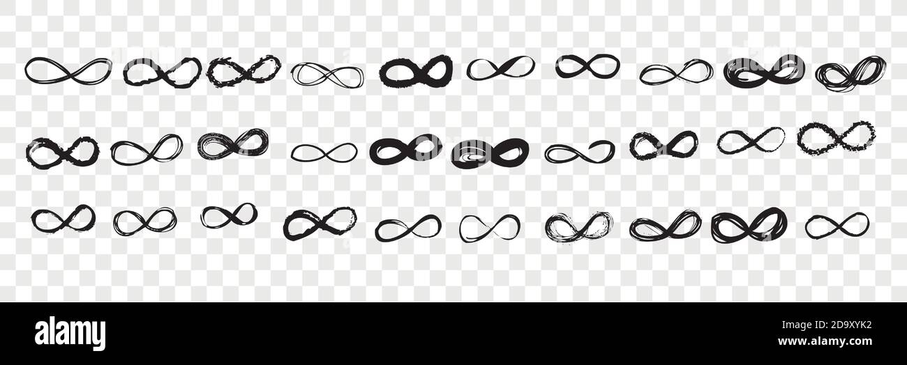 Hand drawn infinity sign doodle set Stock Vector Image & Art - Alamy