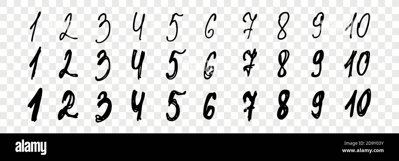 Hand drawn arabic numbers set collection Stock Vector Image & Art - Alamy