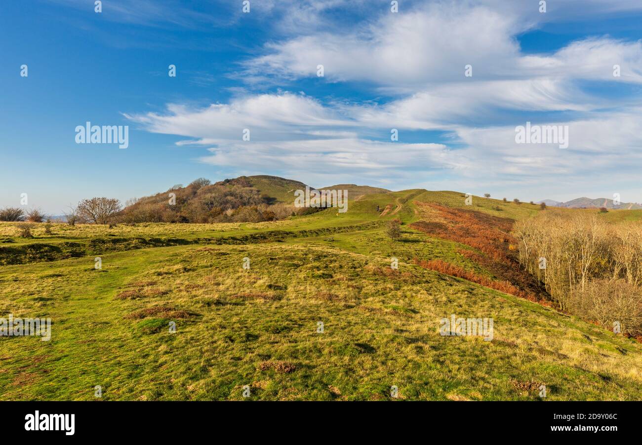 An autumn view of British Camp Iron Age Fort along the Shire Ditch from ...