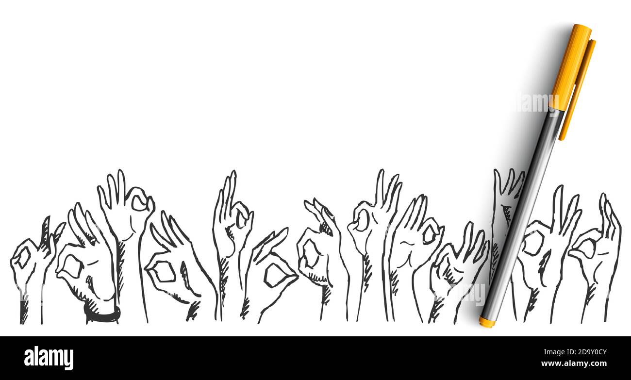 Three hand gestures rock hi-res stock photography and images - Alamy