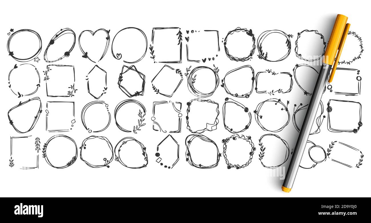 Geometric figures doodle set Stock Vector Image & Art - Alamy