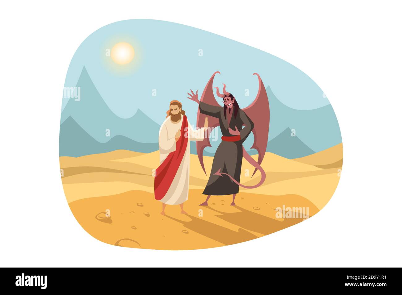 Temptation of christ Stock Vector Images - Alamy