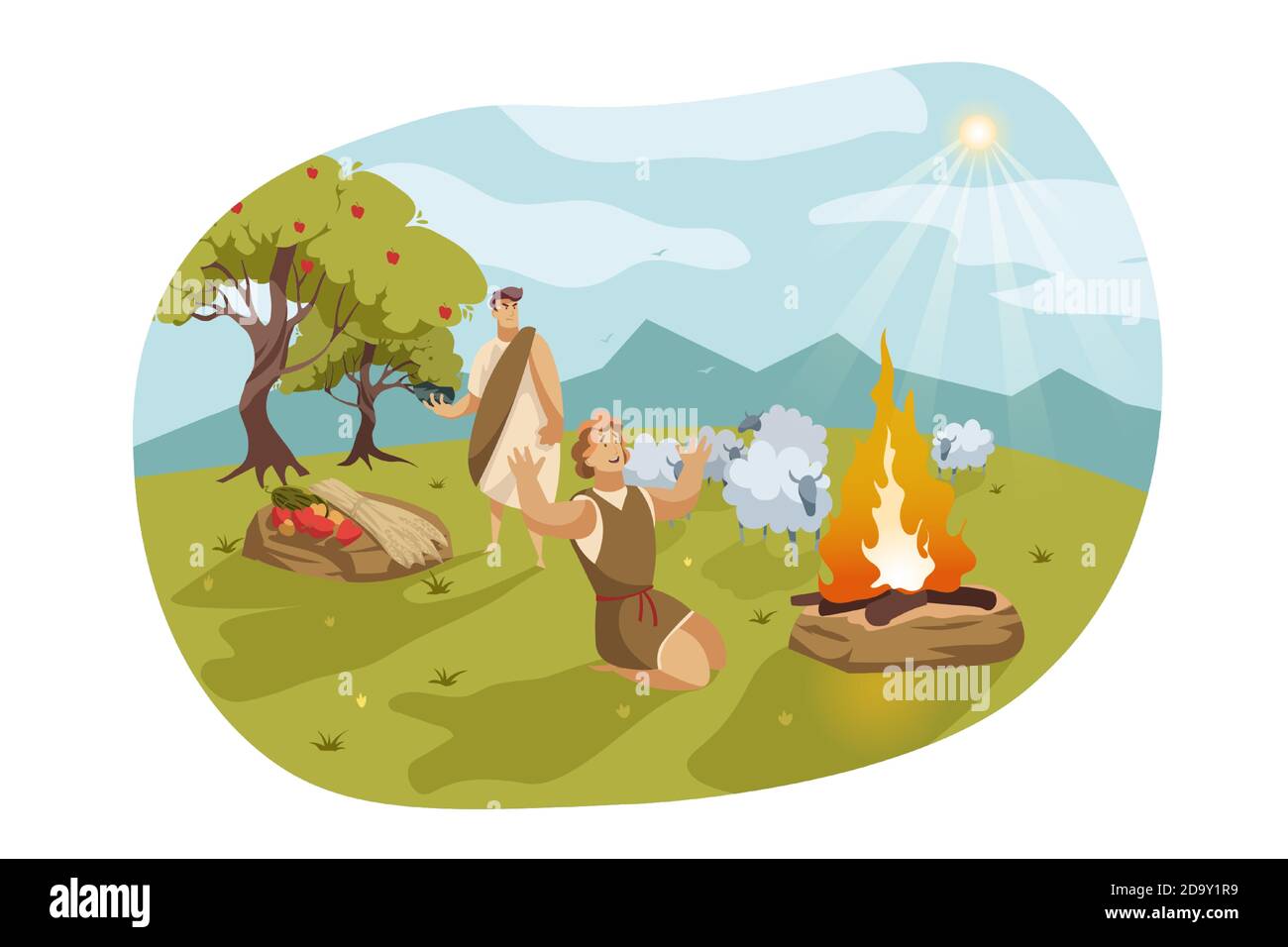Cain and abel illustration hi-res stock photography and images - Alamy
