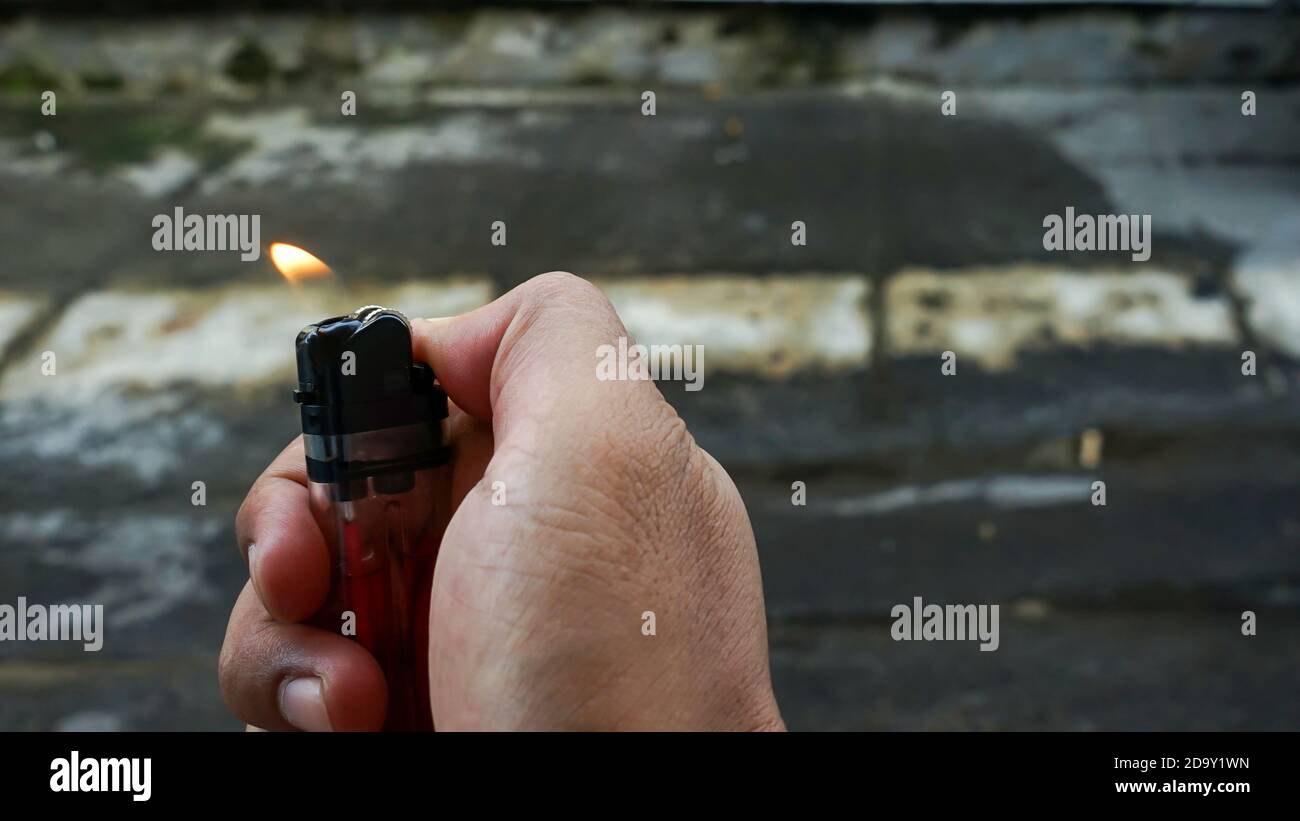 Close up of the gas lighter Stock Photo - Alamy