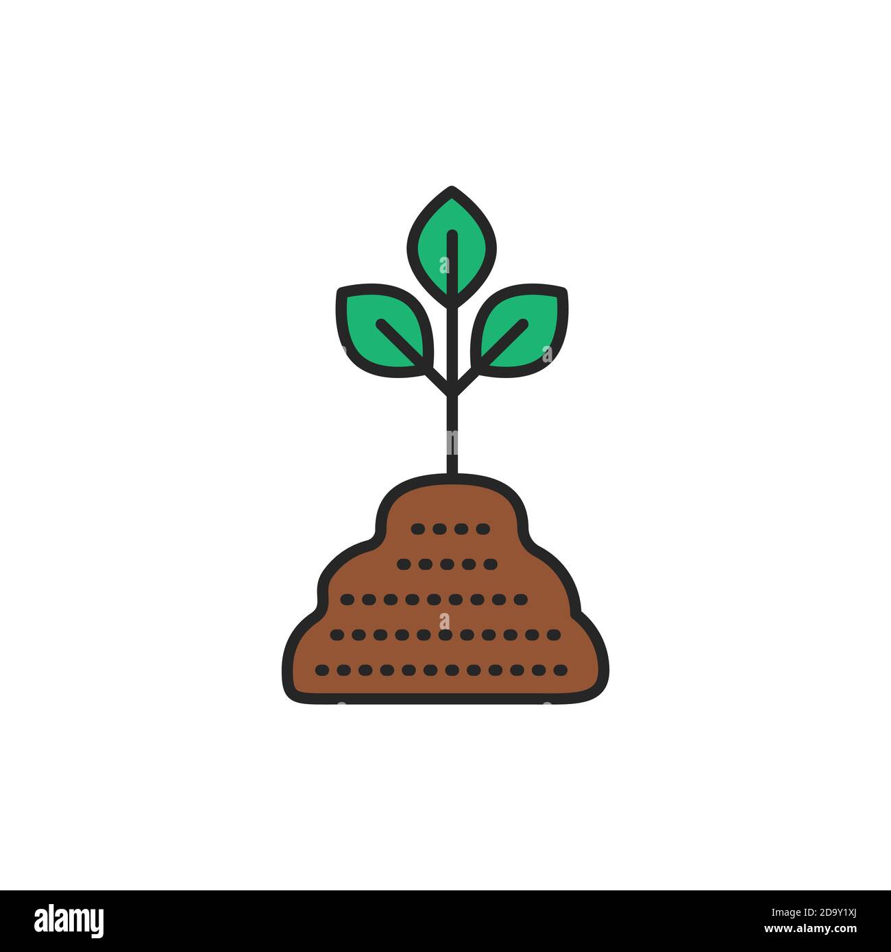 Plant in soil color line icon. Pictogram for web page, mobile app ...