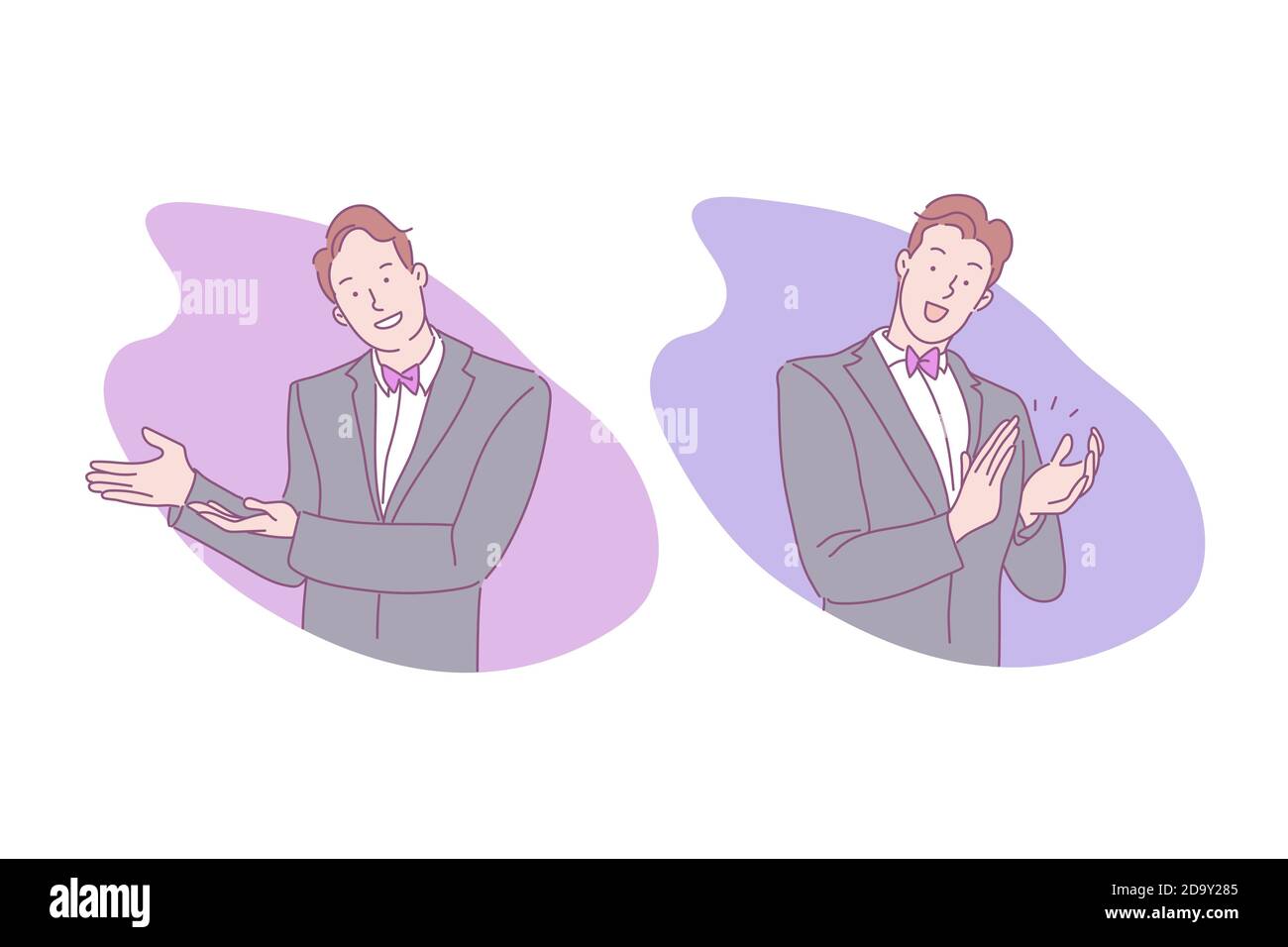 Sign language, invitation to enter, applause, handclap, cheering ...