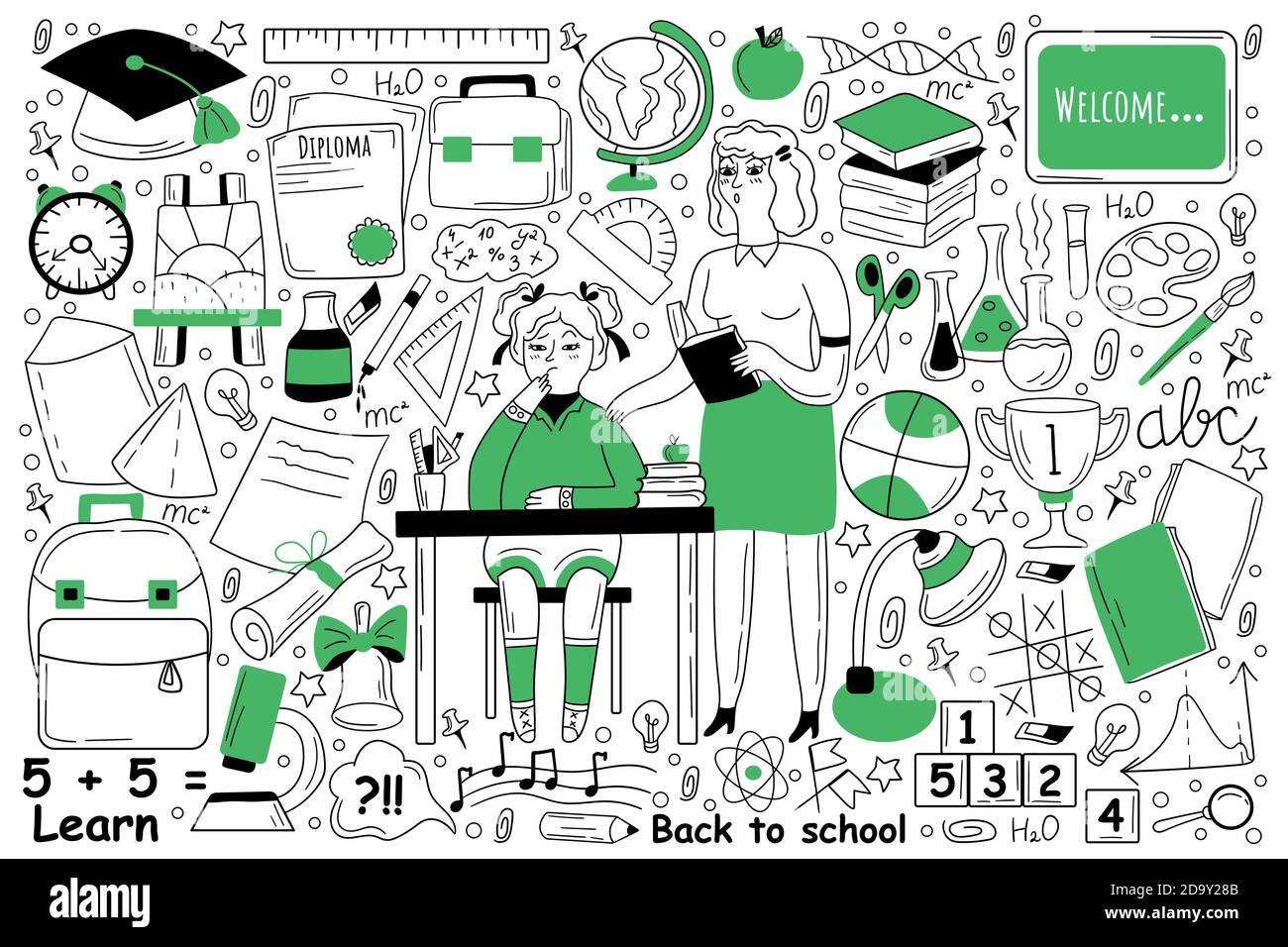 Education doodle set Stock Vector Image & Art - Alamy