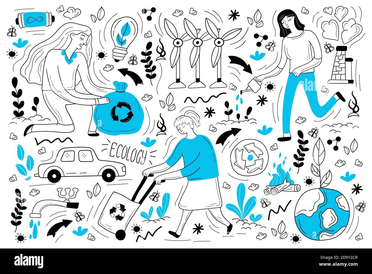 Ecology doodle set Stock Vector Image & Art - Alamy