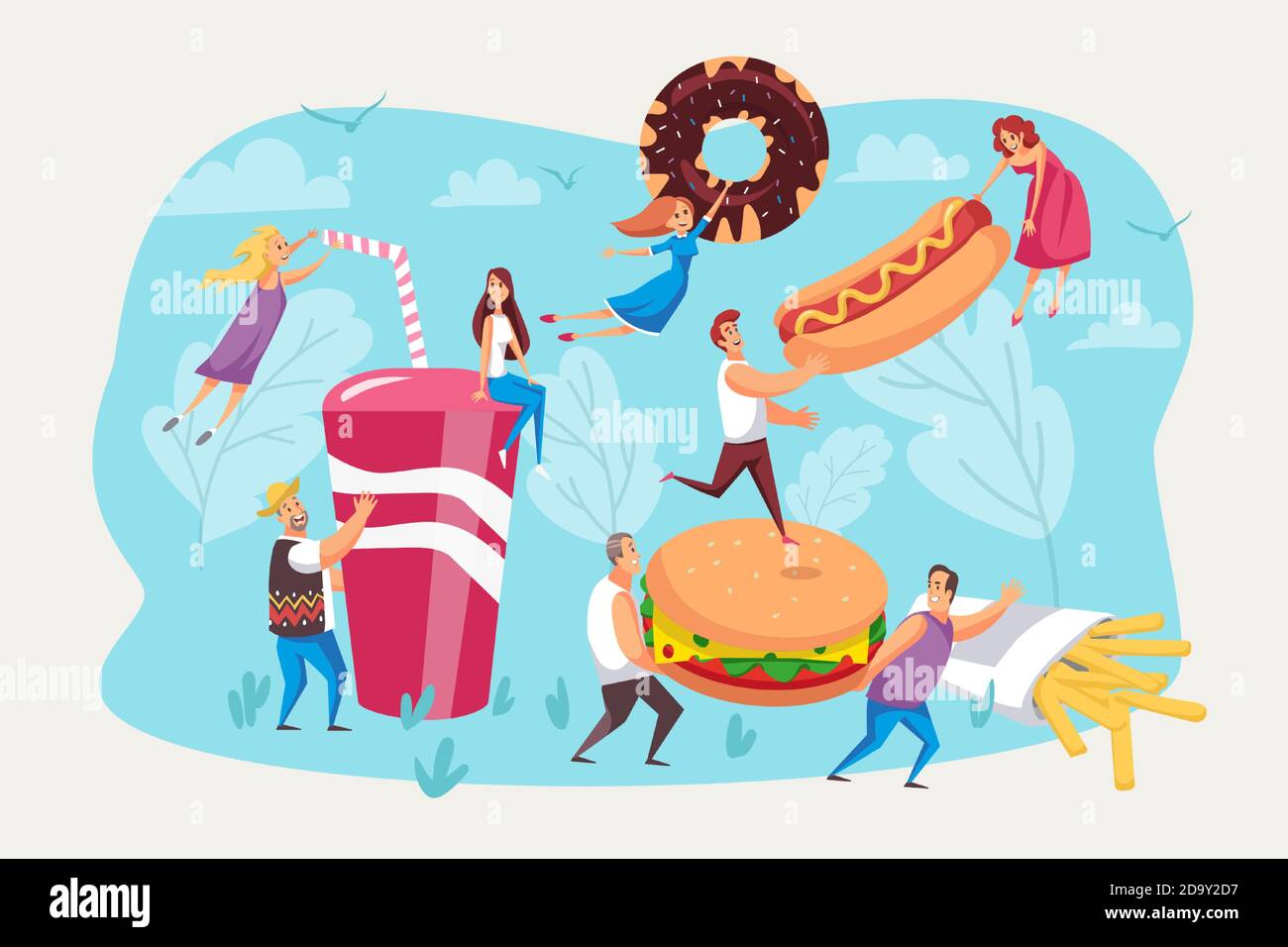 Fast food, hunger, meal set Stock Vector Image & Art - Alamy