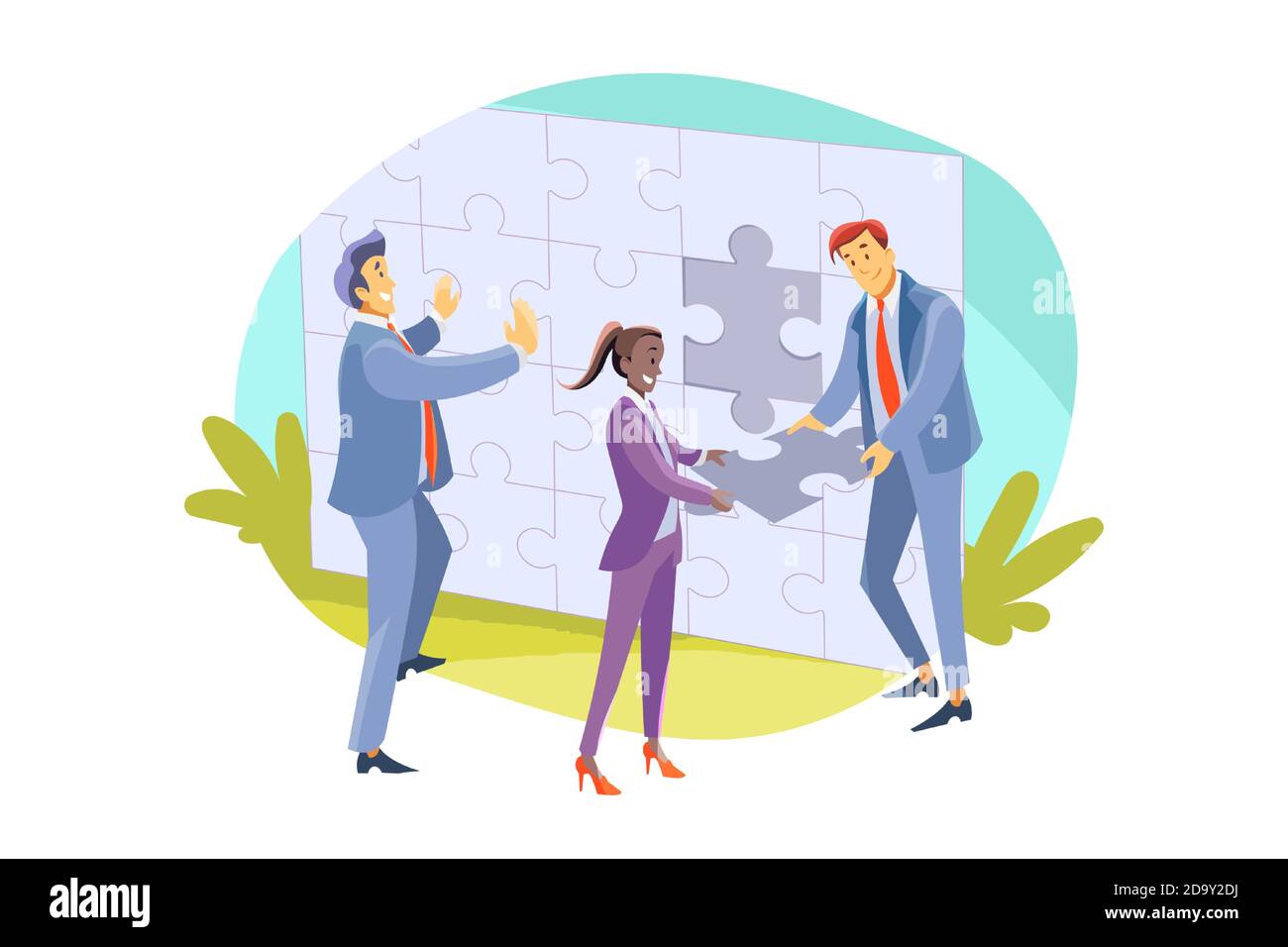 Team, teamwork, partnership, cooperation, business concept Stock Vector ...