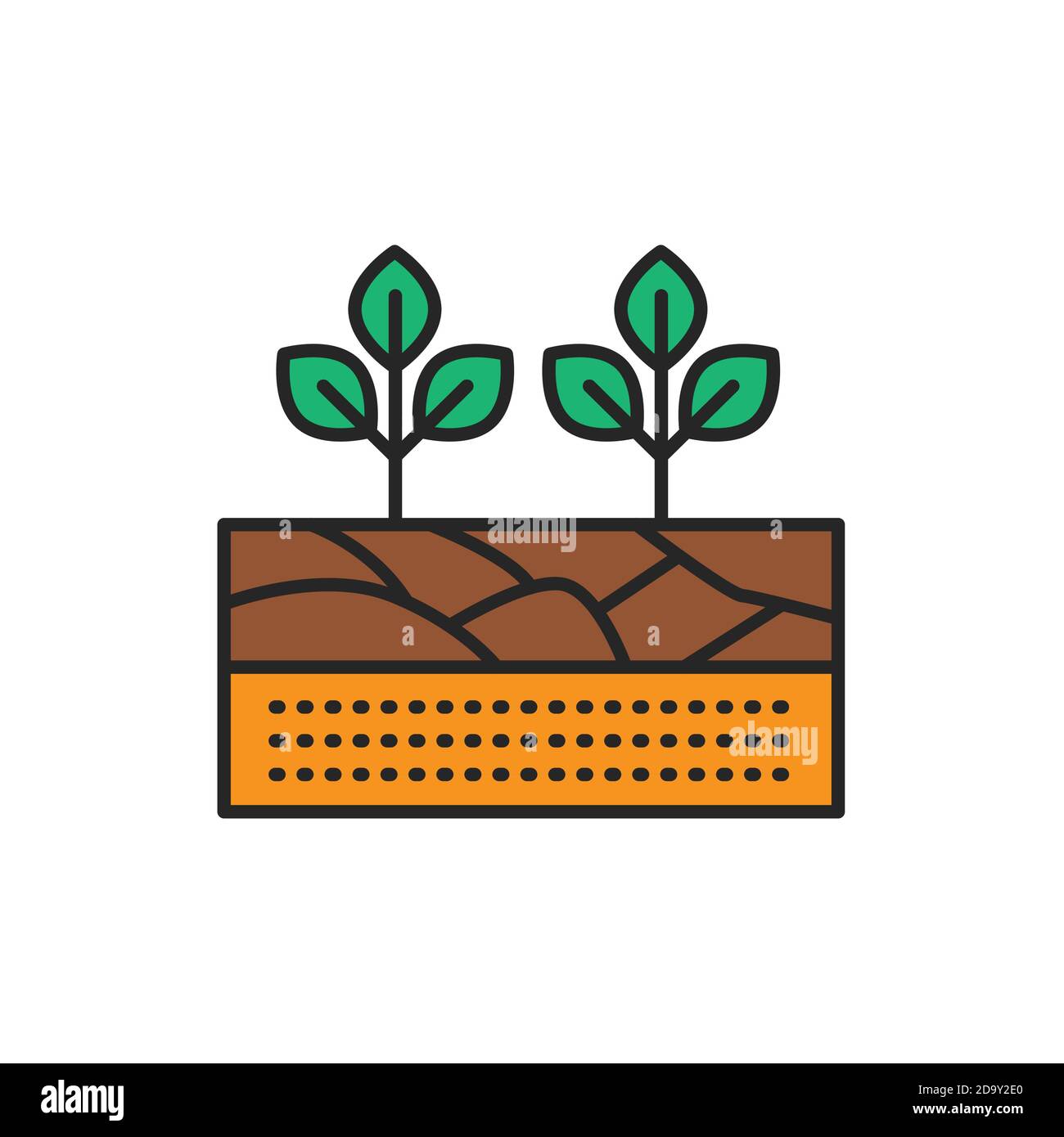 Growing plants color line icon. Pictogram for web page, mobile app ...