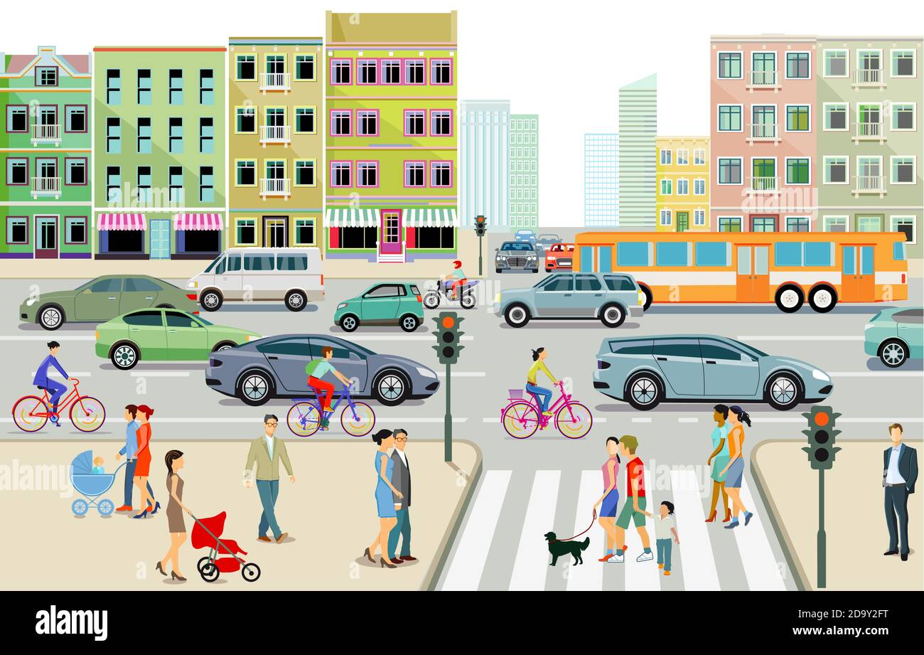 Crosswalk pedestrian sidewalk Stock Vector Images - Alamy