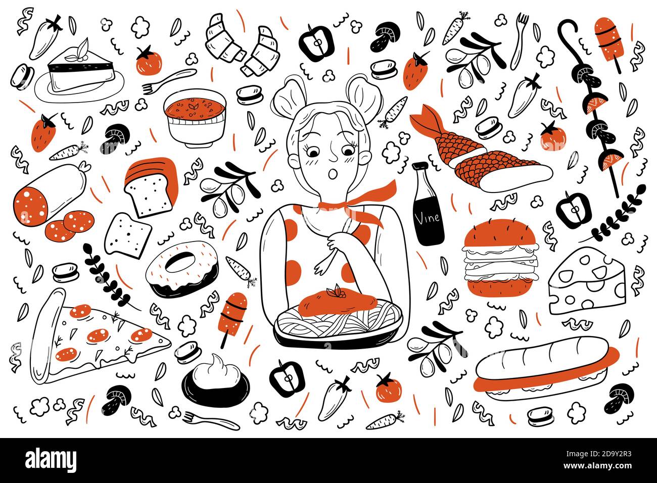 Food doodle set Stock Vector Image & Art - Alamy