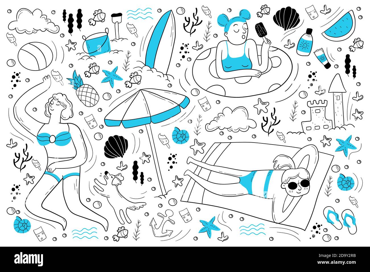 People beach on hot Stock Vector Images - Alamy