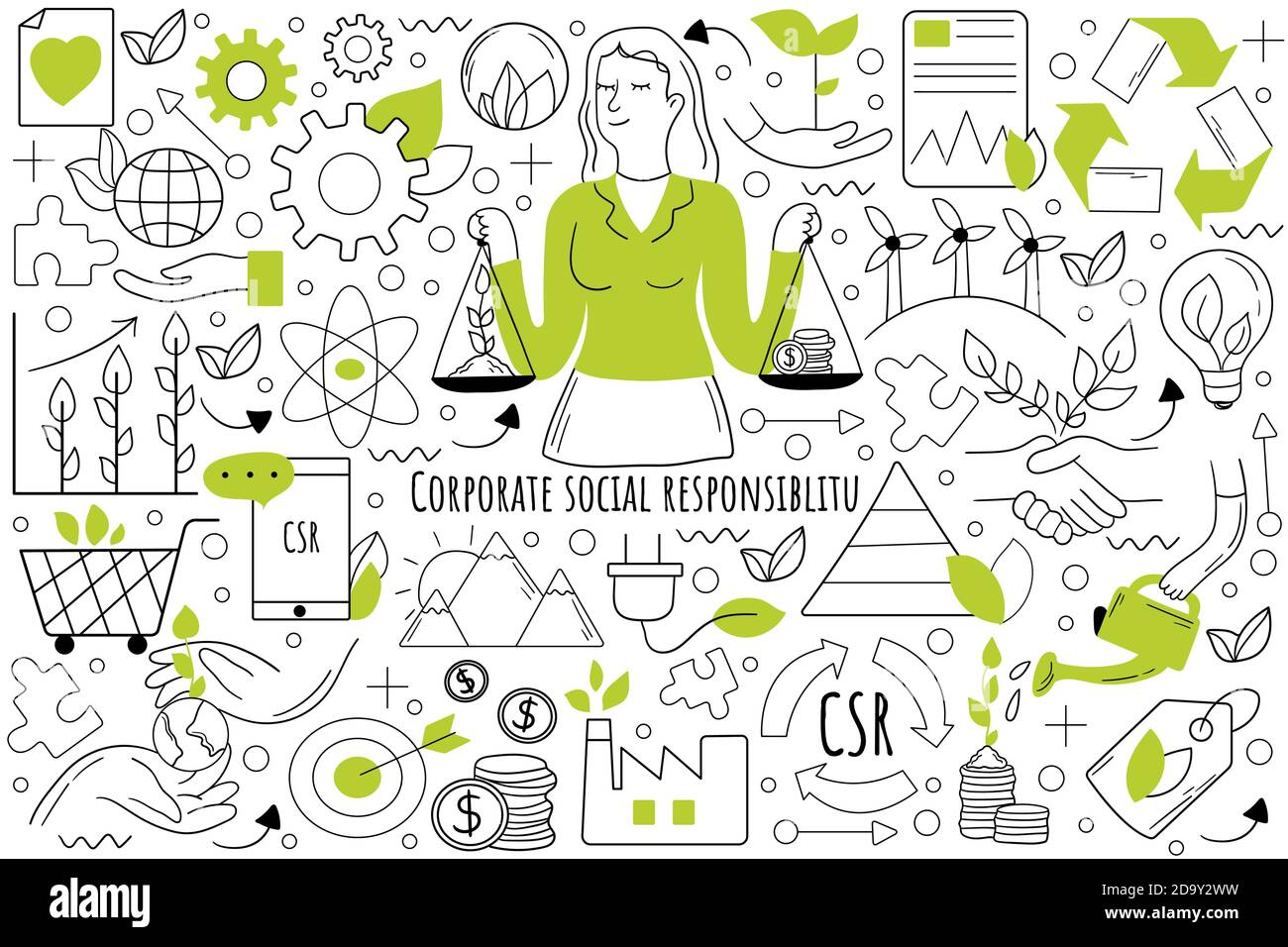 Sustainability and corporate social responsibility Stock Vector Images ...