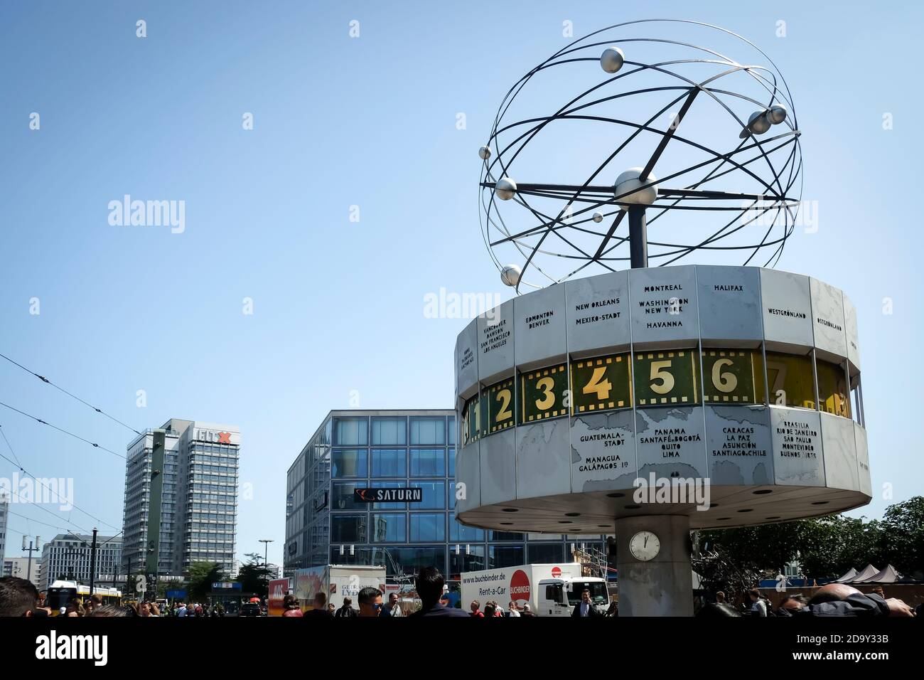Alexanderplatz and The World Clock in Berlin, Germany Stock Photo - Alamy