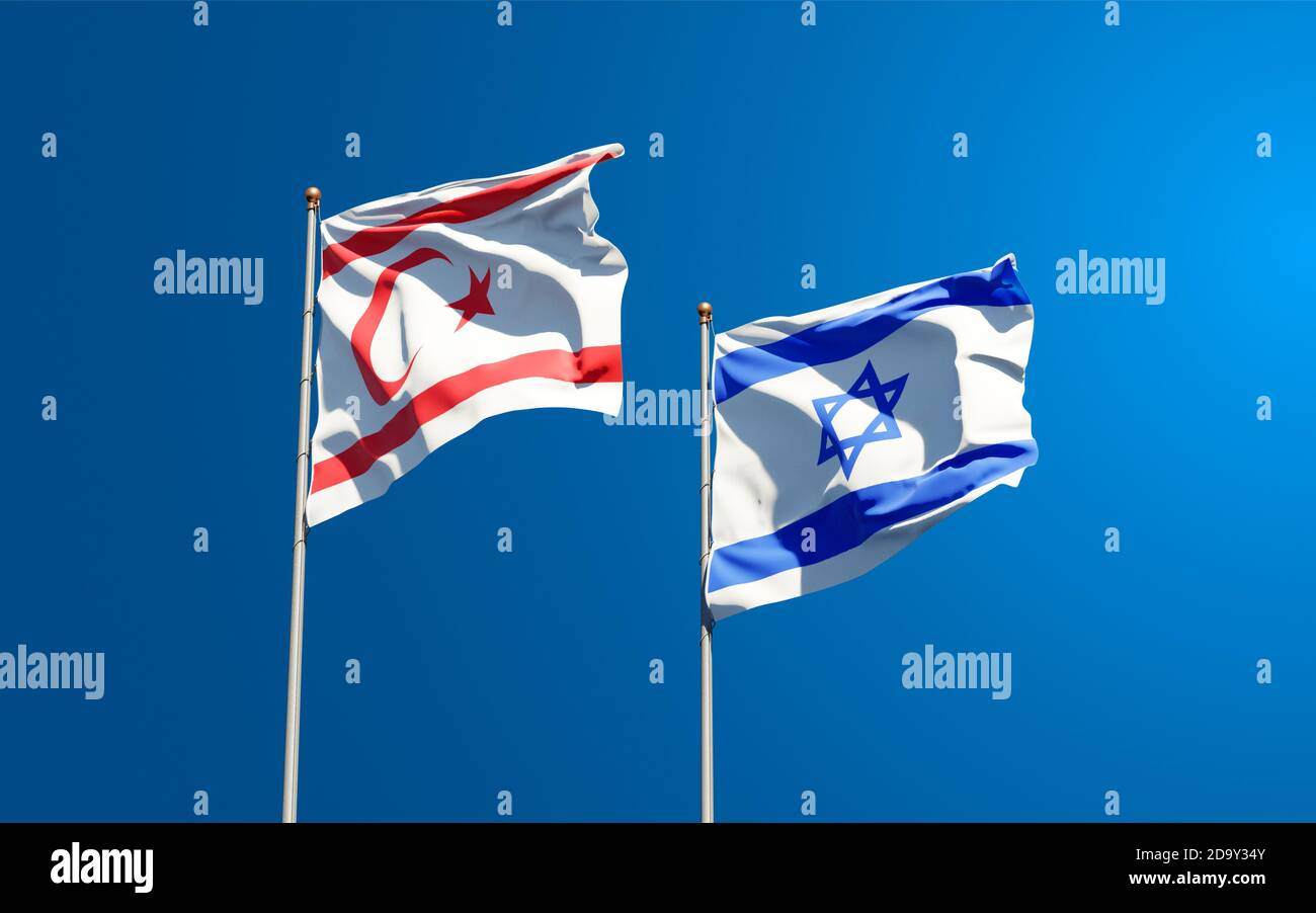 Beautiful national state flags of Turkish Republic of Northern Cyprus ...