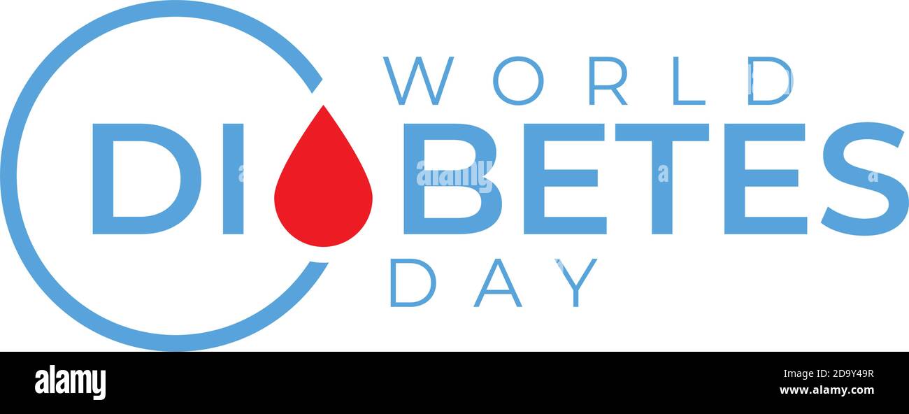 World diabetes day awareness design with blue circle color and ribbon ...