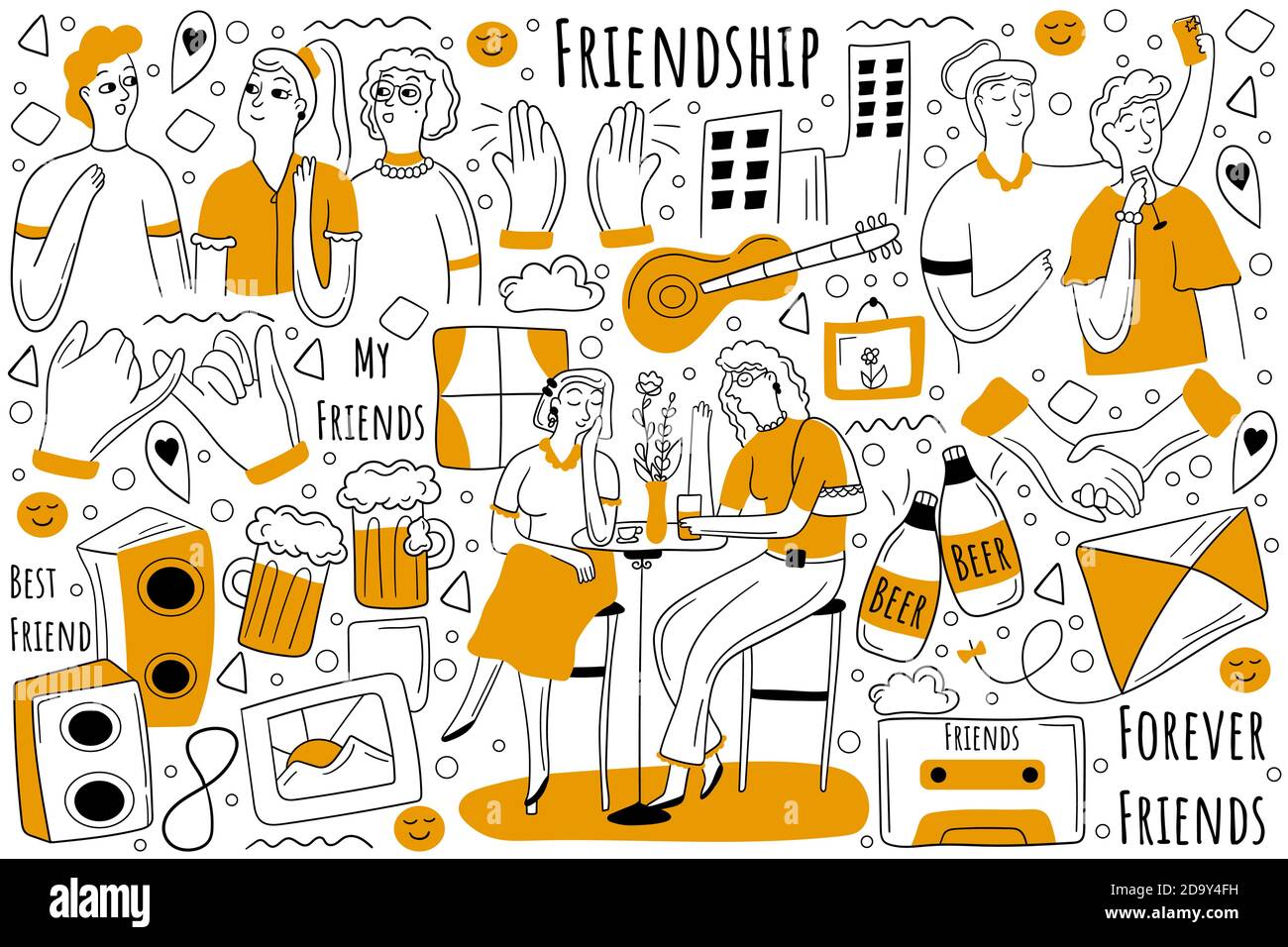 Friendship doodle set Stock Vector Image & Art - Alamy