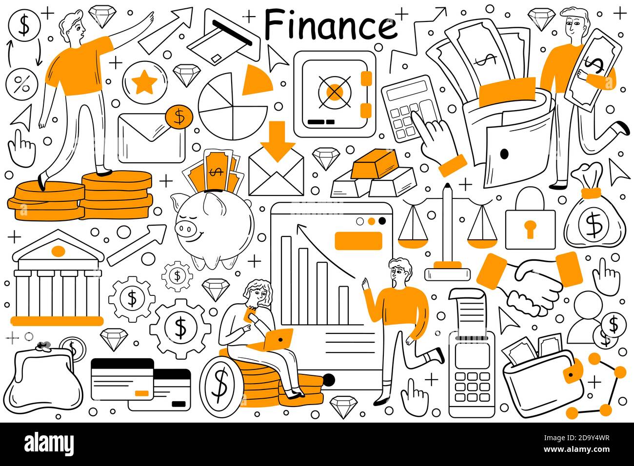 Finance doodle set Stock Vector Image & Art - Alamy