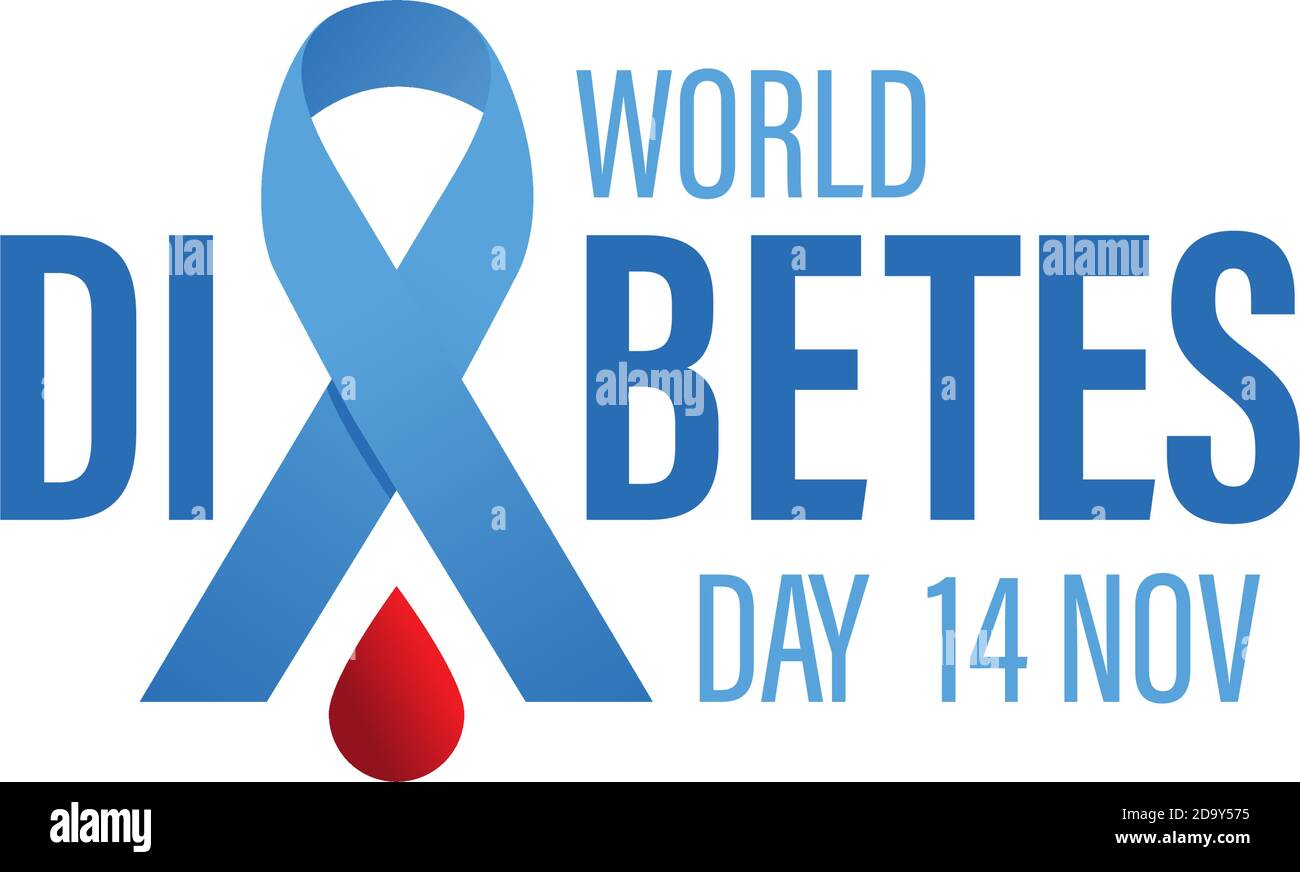 World diabetes day awareness design with blue color ribbon and red ...