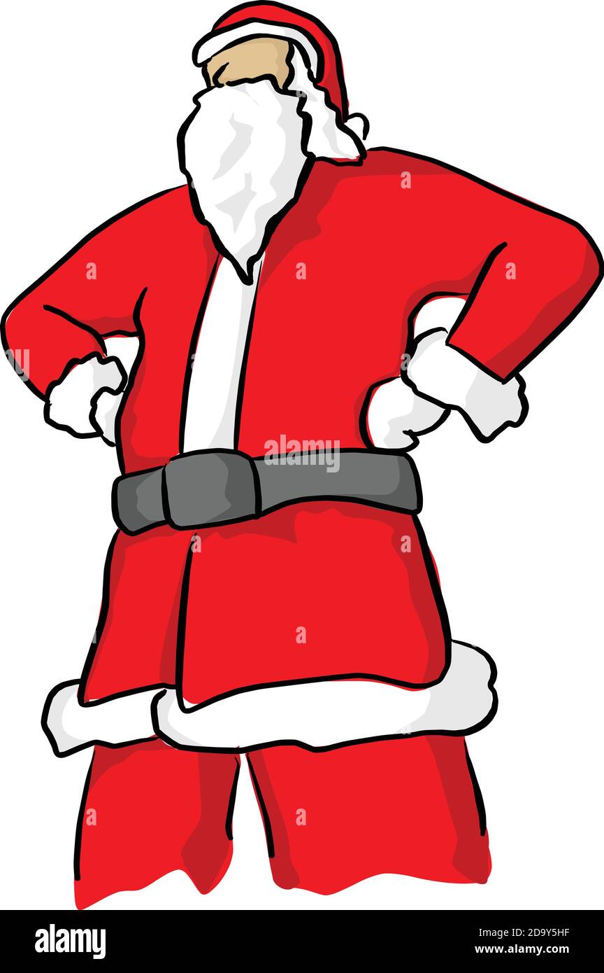 confident santa claus posing with arms akimbo vector illustration ...