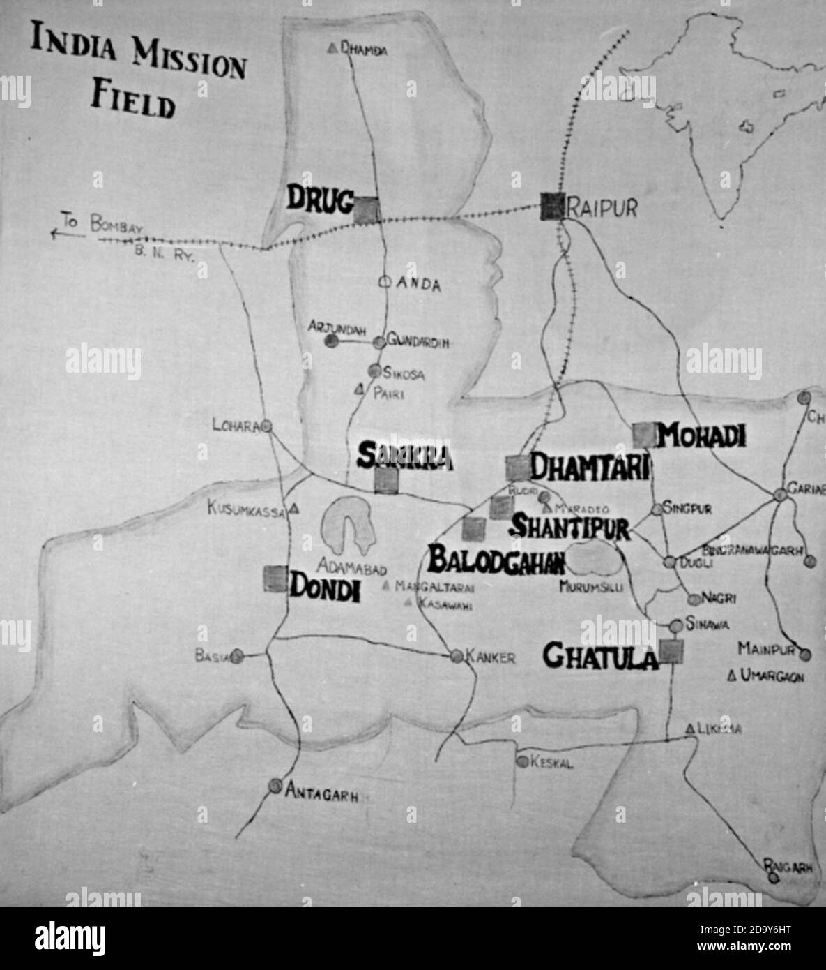 Antique indian map Black and White Stock Photos & Images - Alamy