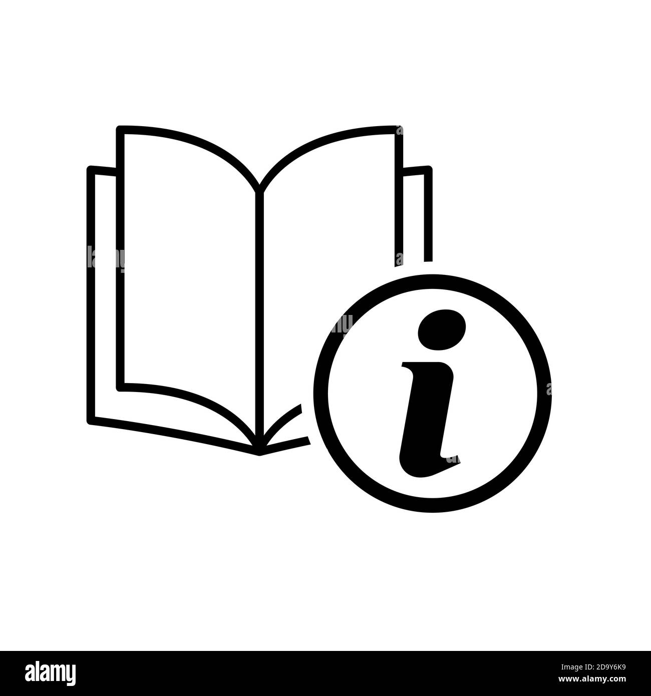 Book icon, information open education textbook, library vector ...
