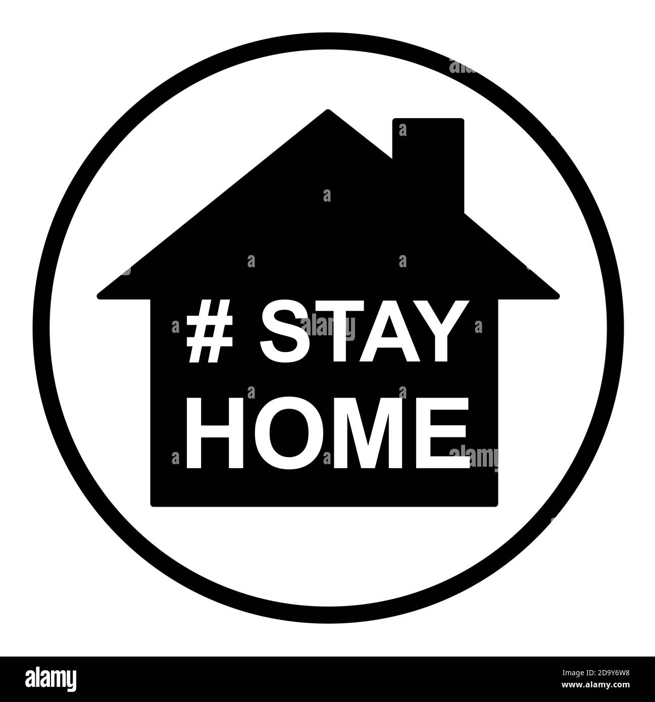 Stay home icon, house symbol, quarantine covid virus vector ...