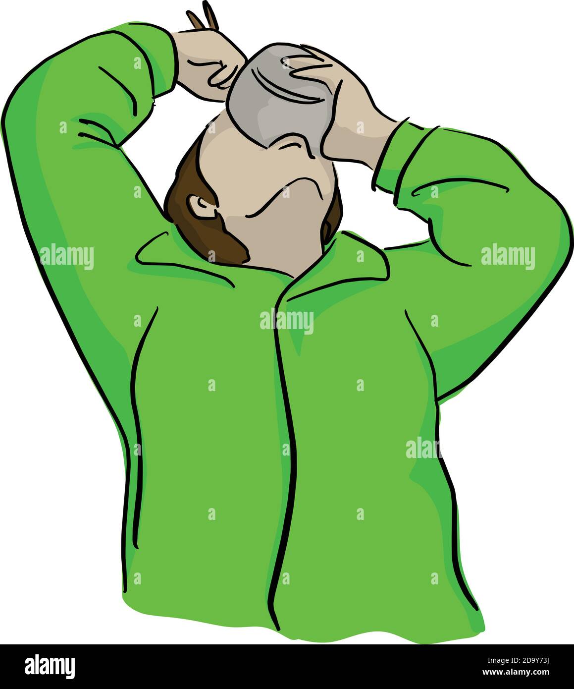 boy eating rice with chopsticks vector illustration sketch doodle hand ...