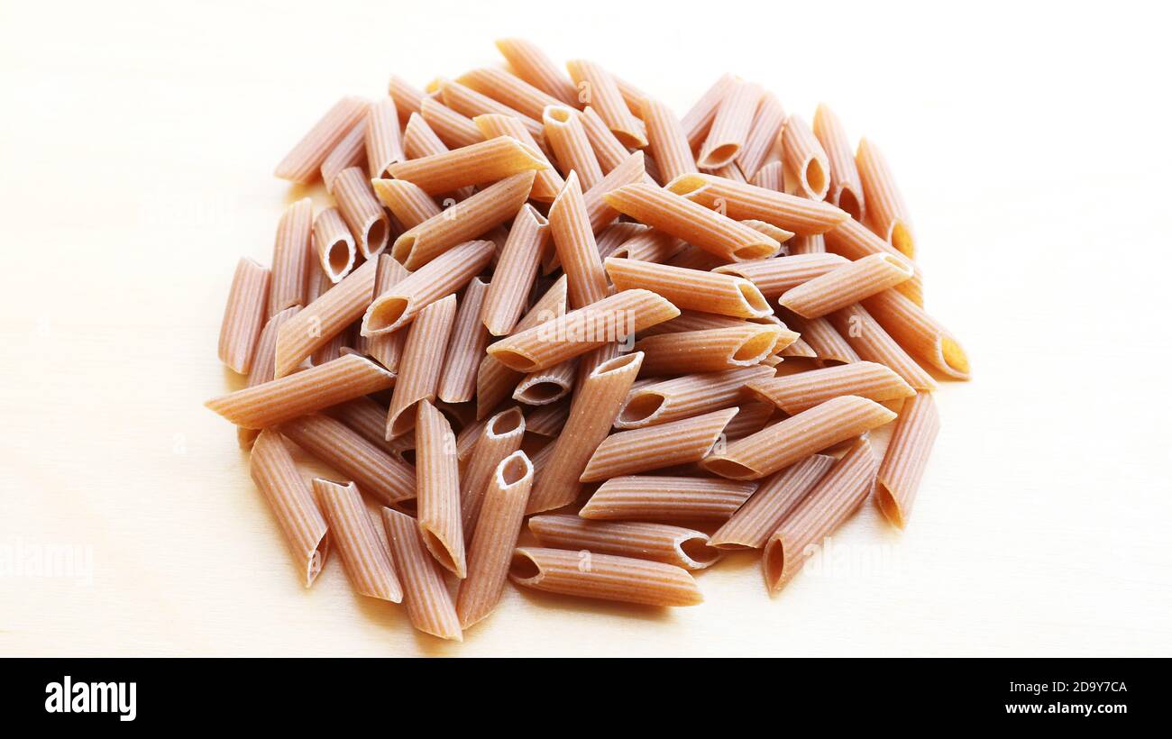 Brown raw buckwheat pasta hi-res stock photography and images - Alamy