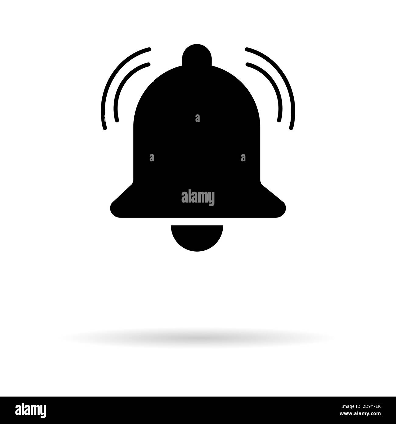 Bell alert icon isolated on white background, black alarm vector ...