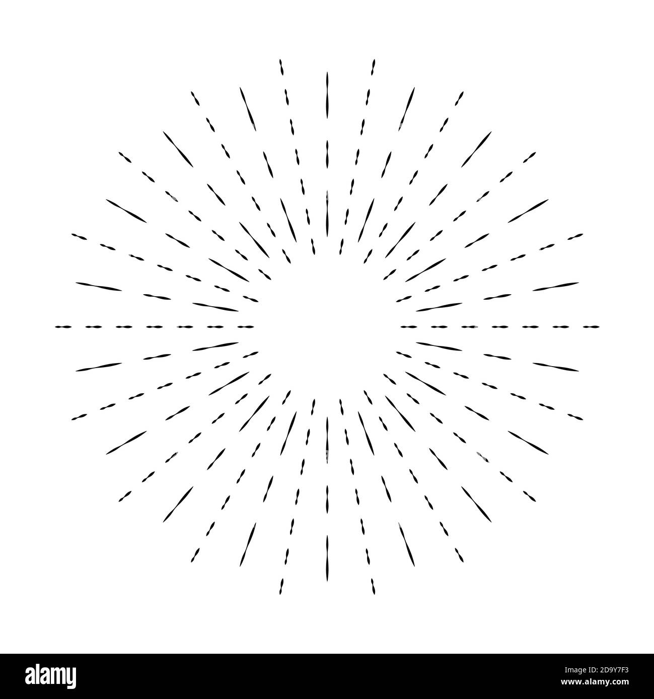 Sunburst line icon isolated on white background, summer web banner ...